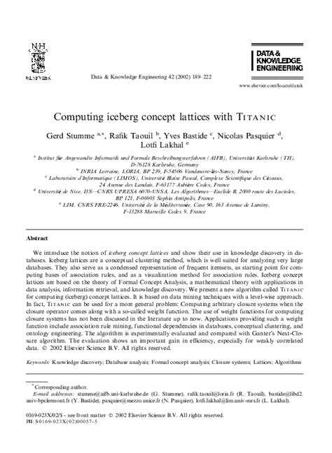 Pdf Computing Iceberg Concept Lattices With T