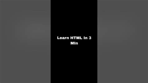 Learn Html In 3 Min Trending Coding Shortsvideo Shortviral Html
