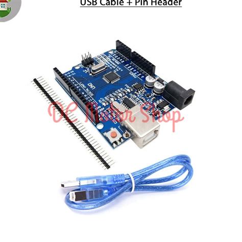 jual arduino uno r3 ch340 clone smd atmega328p usb cable pin header