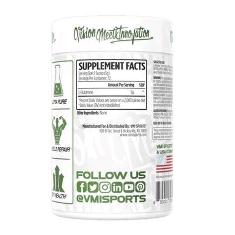 Vmi Sports Glutamine 360 Grams Whey Protein Supplements And Gym Equipments
