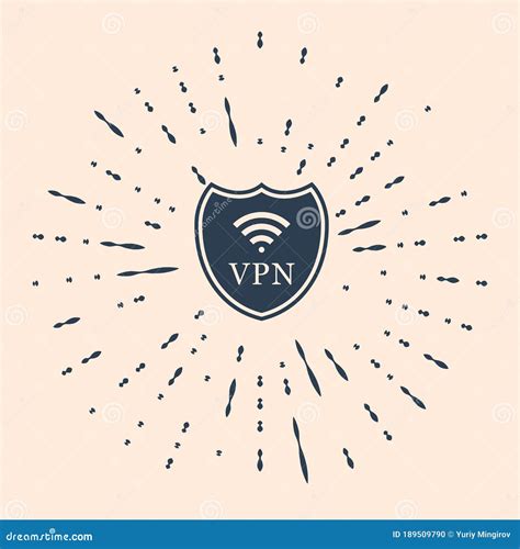 Black Shield With Vpn And Wifi Wireless Internet Network Symbol Icon On Beige Background Vpn