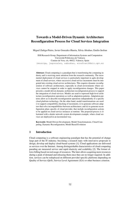 Pdf Towards A Model Driven Dynamic Architecture Reconfiguration Process For Cloud Services