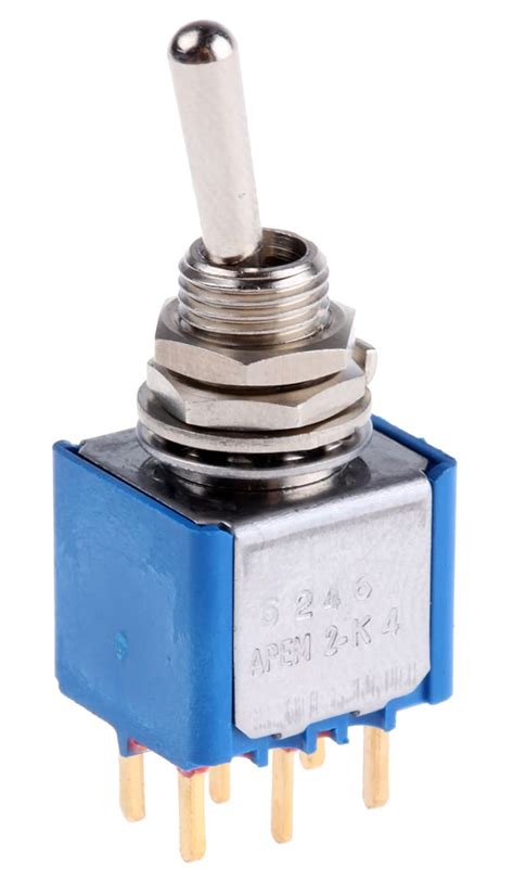 5246cdb Apem Apem Toggle Switch Pcb Mount On On Dpst Pc Terminal
