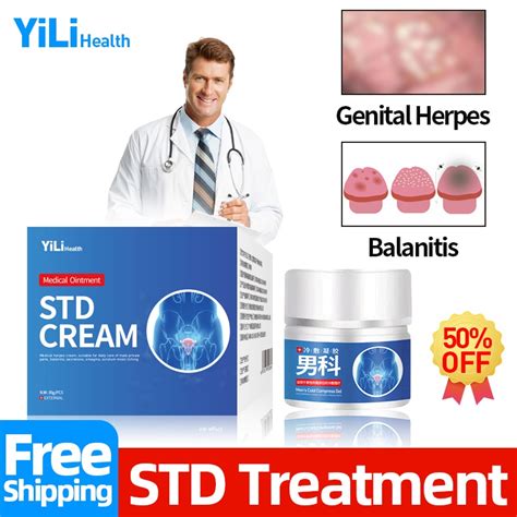 Medical STD Treatment Cream Cures Genital Herpes Balanitis Pearly Penile Papules Removal