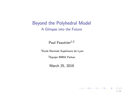 Pdf Beyond The Polyhedral Model A Glimpse Into The Future Motivation