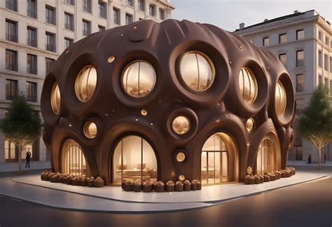 3d Truffleshaped Building Premium Ai Generated Image