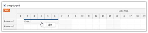 HTML Scheduler Splitting An Event DayPilot Code