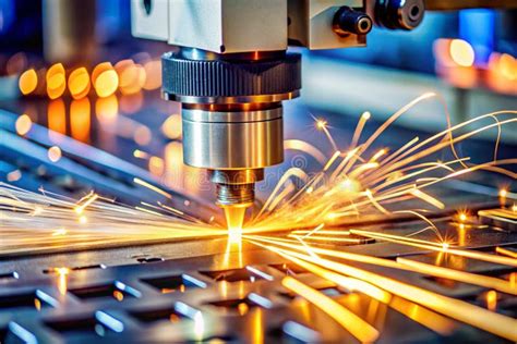 CNC Laser Cutting Of Metal Modern Industrial Technology Stock Illustration Illustration Of