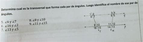 Solved Determine Which Is The Transversal Formed By Each Chegg Com