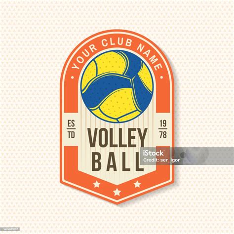 배구 클럽 패치 스티커 디자인 벡터 그림입니다 대학 리그 스포츠 클럽 엠블럼 사인 로고 빈티지 흑백 라벨 스티커 배구 공 실루엣 패치 Championship에 대한 스톡