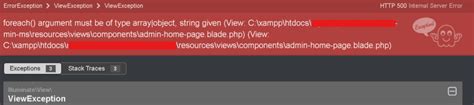 500 Error Handling Foreach Argument Must Be Type Arrayobject