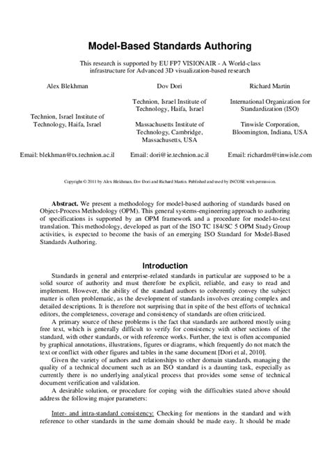 Pdf Model Based Standards Authoring