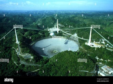 Arecibo Radio Observatory Aerial View Of The Arecibo Radio Telescope With Its Gregorian