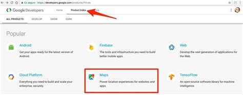 Conseguir Api Key de Google Maps INGRESOS VÍA WEB