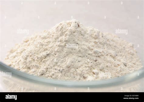 Close Up Of Malted Mixed Seed Bread Flour Mix In A Glass Bowl Stock