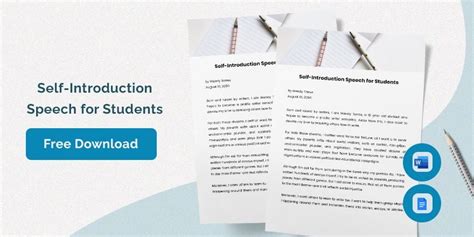 Self Introduction Speech For Babes In Word Download Template Net