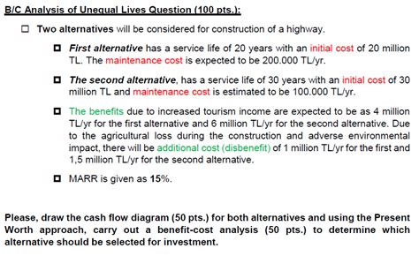 Solved B C Analysis Of Unequal Lives Question Pts Chegg Com