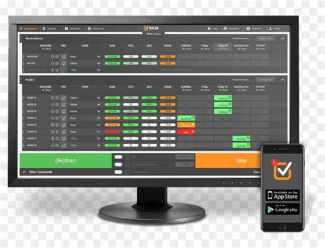 Render Node Monitor Dashboard On Monitor Computer Monitor HD Png Download X