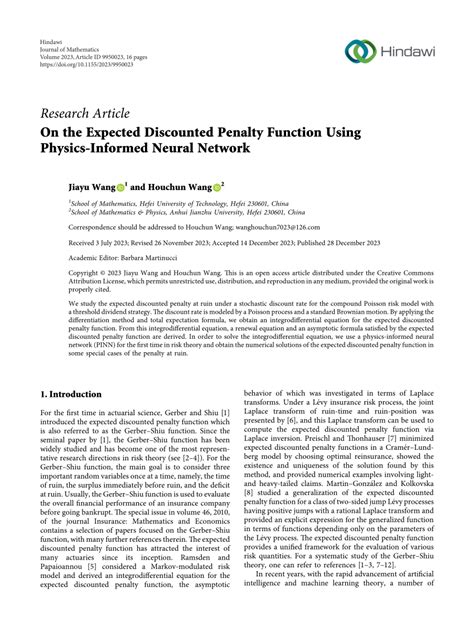 Pdf On The Expected Discounted Penalty Function Using Physics