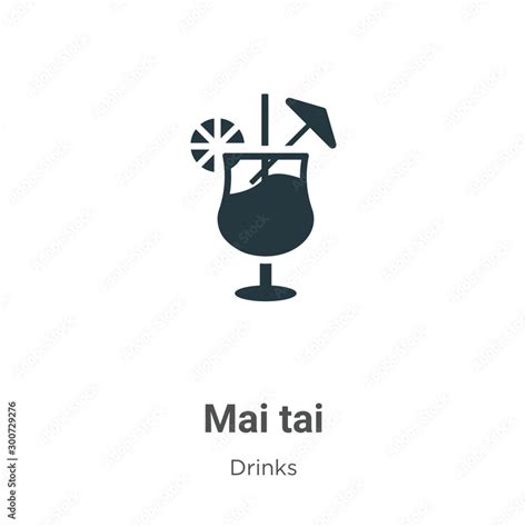 Mai Tai Vector Icon On White Background Flat Vector Mai Tai Icon