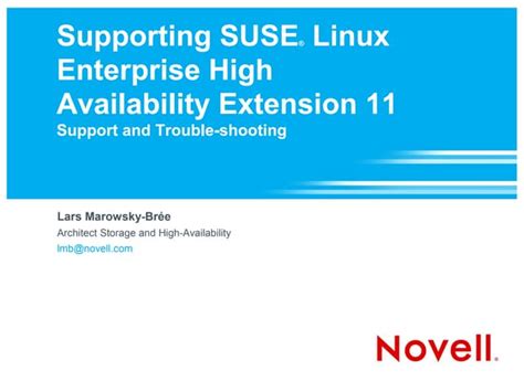 Suse Linux Enterprise High Availability Extension 11 Support And Troubleshooting Ppt