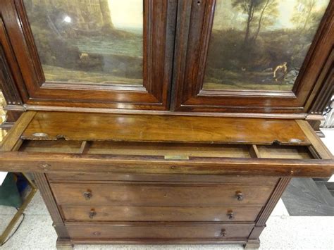 19thengland Cupboard Georgian Hardwood Glass Offsets Green Marble