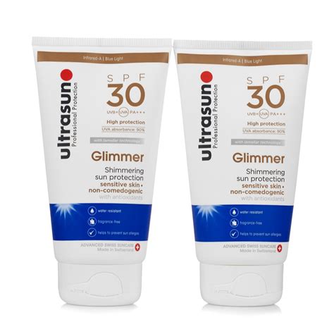 Ultrasun Sun Protection Glimmer Spf 30 150ml Duo Qvc Uk