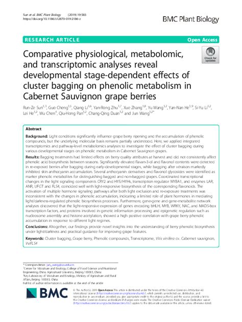 Pdf Comparative Physiological Metabolomic And Transcriptomic