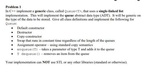Solved Problem 1 In C Implement A Generic Class Called