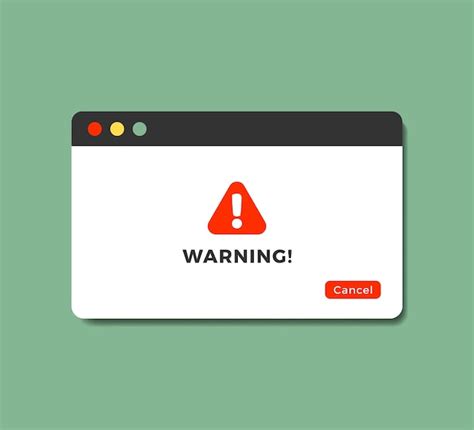 Premium Vector Minimalist Flat Design Vector Warning Pop Up Notification