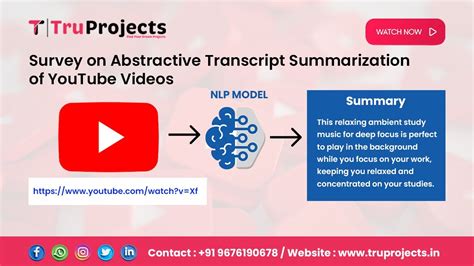 survey on abstractive transcript summarization of youtube videos youtube