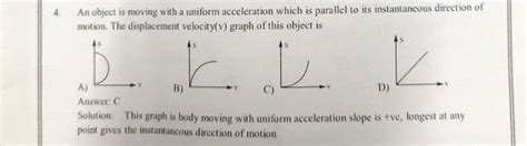 4 An Object Is Moving With A Uniform Acceleration Which Is Parallel To I