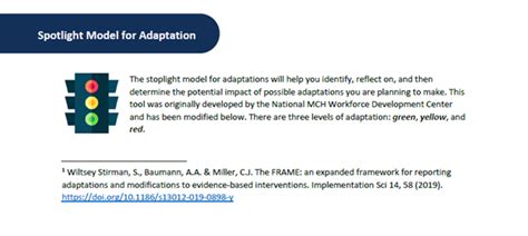 Adapting A Program Stoplight Model For Adaptation Amchp