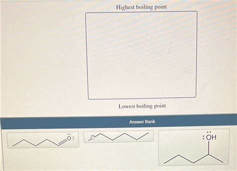Solved Highest Boiling PointLowest Boiling PointAnswer Bank Chegg