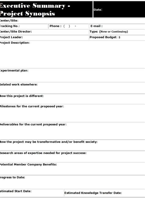 Executive Summary Report Templates Excel Word Template