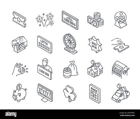 Vector Set Of Lottery Related Linear Icons Stock Vector Image And Art Alamy