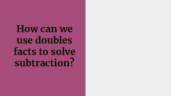 Doubles For Subtraction By Special Educator And Advocate TPT