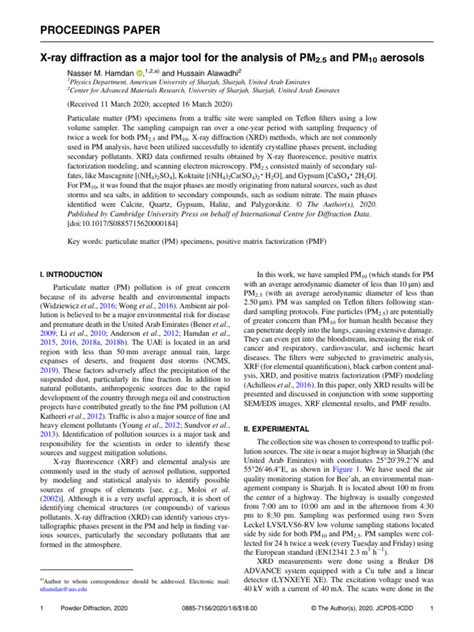 X Ray Diffraction Pm 10 Download Free Pdf Particulates X Ray