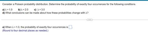 Solved Consider A Poisson Probability Distribution Chegg