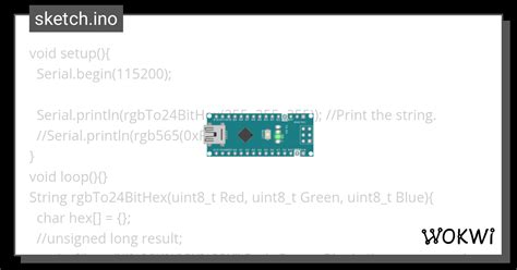 Convert Rgb Value To 24bit Hex Value Wokwi Esp32 Stm32 Arduino