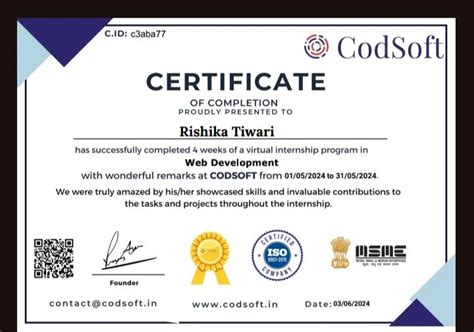 rishika tiwari on linkedin codsoftinternship webdevelopment learningjourney