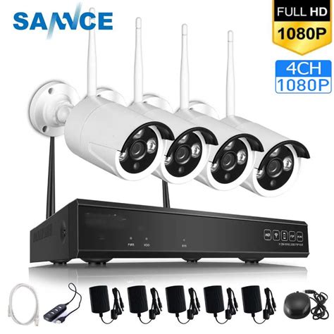 ชุดกล้องวงจรปิดไร้สาย 4 Ch Fhd 1080p Cctv Wifi Wireless Kit 2 0 Mp 2 ล้านพิกเซลกล้อง Ip Camera 4