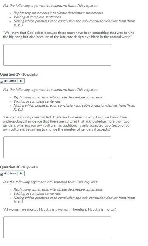 Solved Put The Following Argument Into Standard Form This Chegg