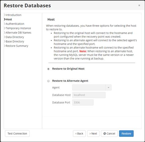 How To Restore A Mysql Database In R1soft Server Backup Manager To The Original Location
