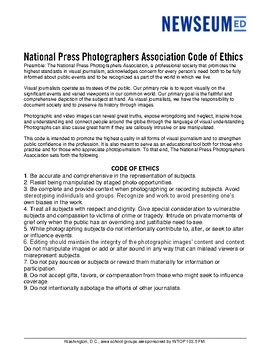 National Press Photographers Code Of Ethics TPT