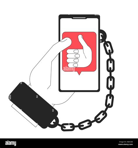 Telephone Dependence Line Concept Vector Spot Illustration Stock Vector