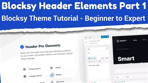 Blocksy Header Elements Part 1 Blocksy Theme Tutorial Beginner To Expert Youtube