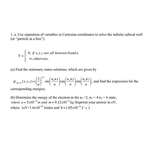 solved a ﻿use separation of variables in cartesian