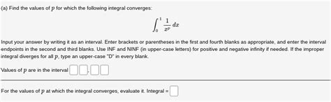 Solved A Find The Values Of P For Which The Following Chegg