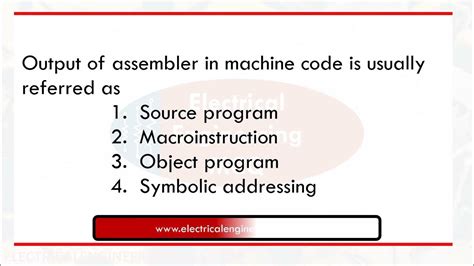 Output Of Assembler In Machine Code Is Usually Referred As Youtube